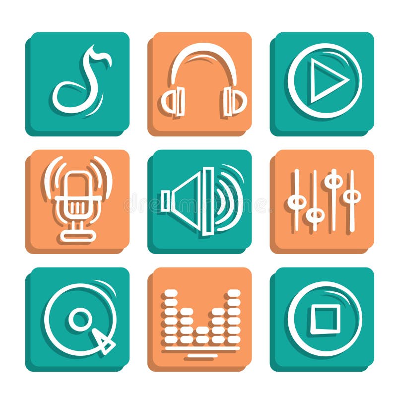 Set of Media Icons. Vector Illustration Decorative Design Stock Vector ...