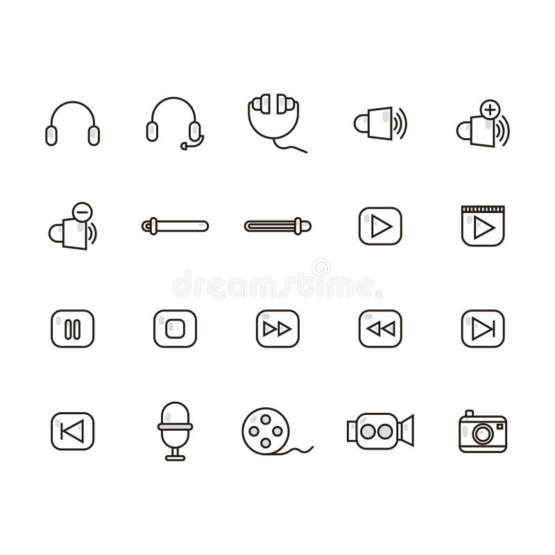 Set of Media Icons. Vector Illustration Decorative Design Stock Vector ...