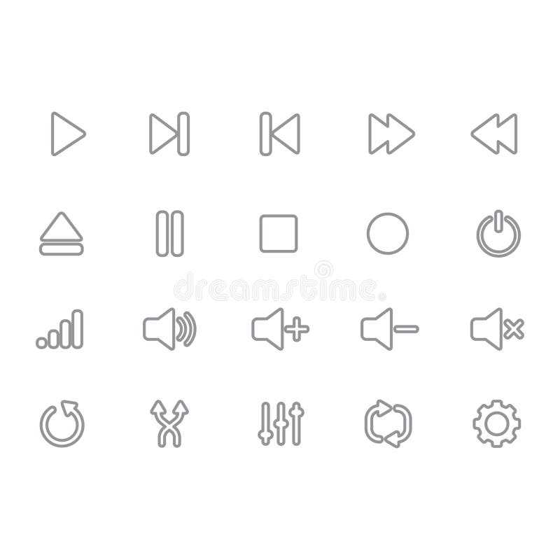Set of Media Interface Icons. Vector Illustration Decorative Design ...