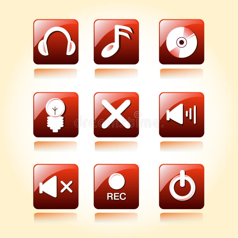 Set App Icons, Metallic Media Player Buttons Colle Stock Vector ... Set App Icons, Metallic Media Player Buttons Colle Stock Vector ...
