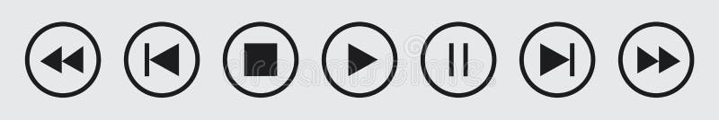 Set of Media Player Button Icons. Stock Vector - Illustration of ... Set of Media Player Button Icons. Stock Vector - Illustration of ...