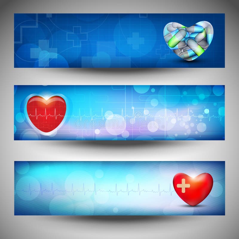 Set of Medical Banners or Website Headers. Stock Illustration ...