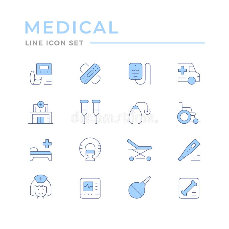 Set of medical color icons stock vector. Illustration of enema - 212920622