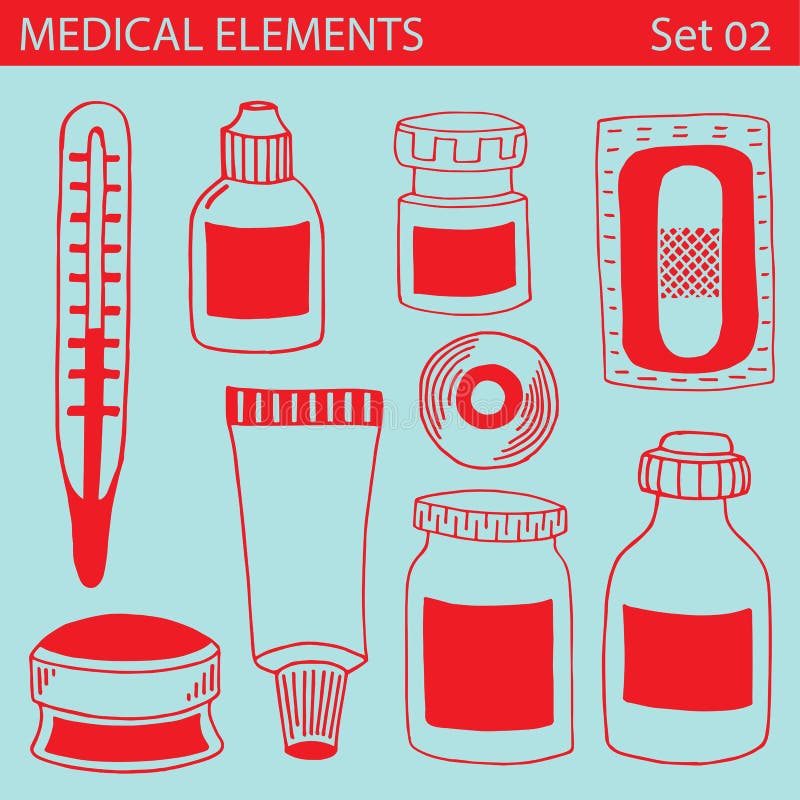 Set of medical elements stock illustration. Illustration of service ...