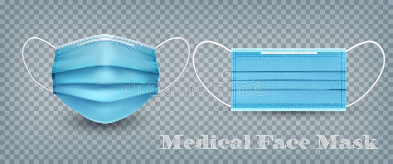 Set of Medical Face Masks on Transparent Background Stock Vector ...