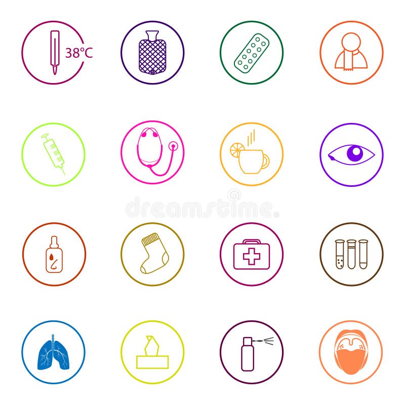 Set of Medical Icons in Flat Design Stock Vector - Illustration of ...
