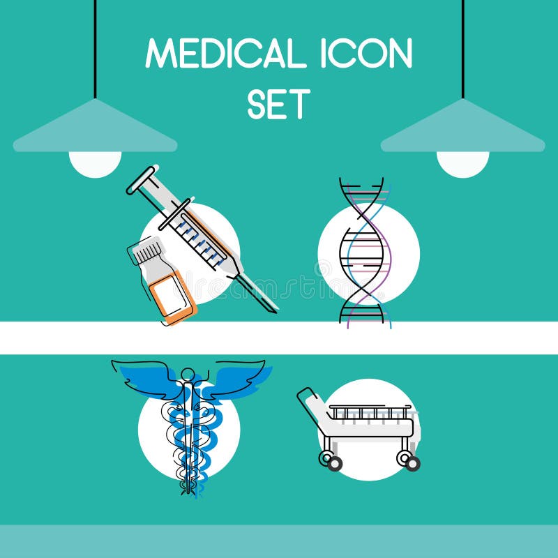 Set of Medical Icons Vector Stock Vector - Illustration of medical ...