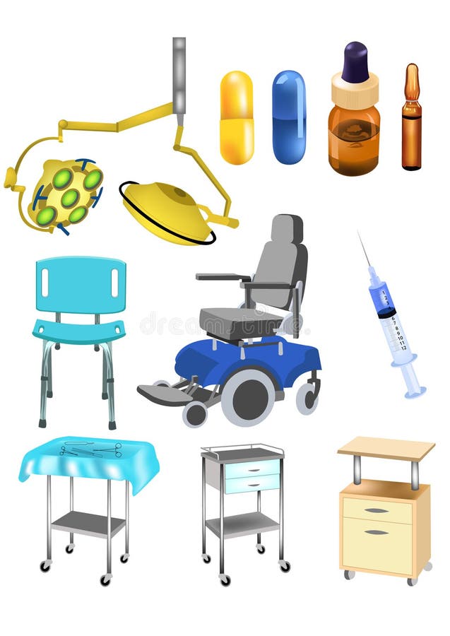 Vector Medical Surgery Set, Cartoon Hospital Equipment Stock Vector ...
