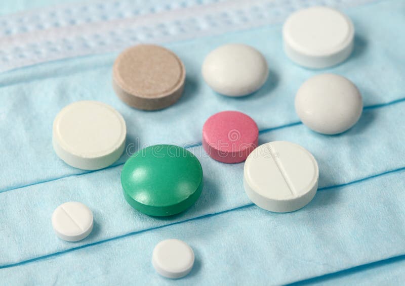 Set of Medical pills stock image. Image of healthy, mask - 16127451