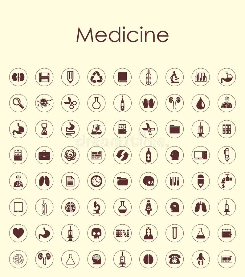Set of Medicine Simple Icons Stock Vector - Illustration of idea ...