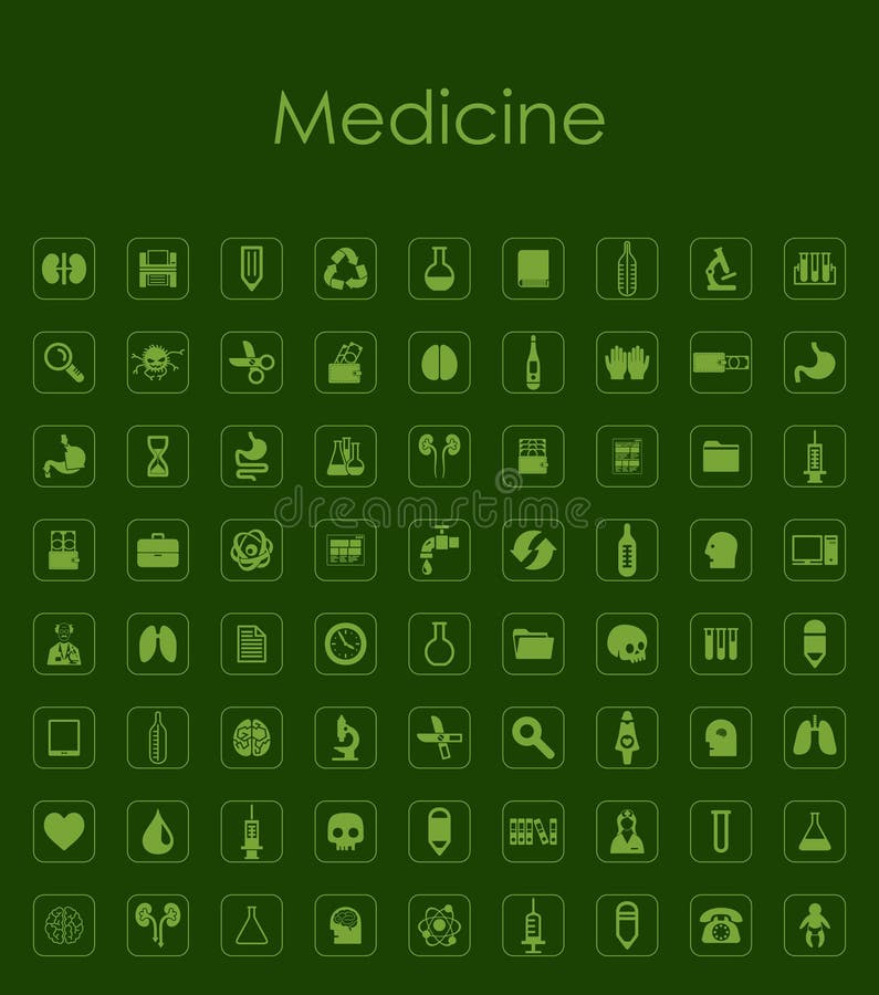 Set of Medicine Simple Icons Stock Vector - Illustration of pharmacy ...