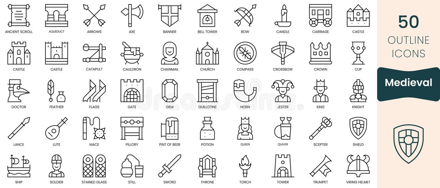 Medieval Icons Stock Illustrations – 12,934 Medieval Icons Stock ...