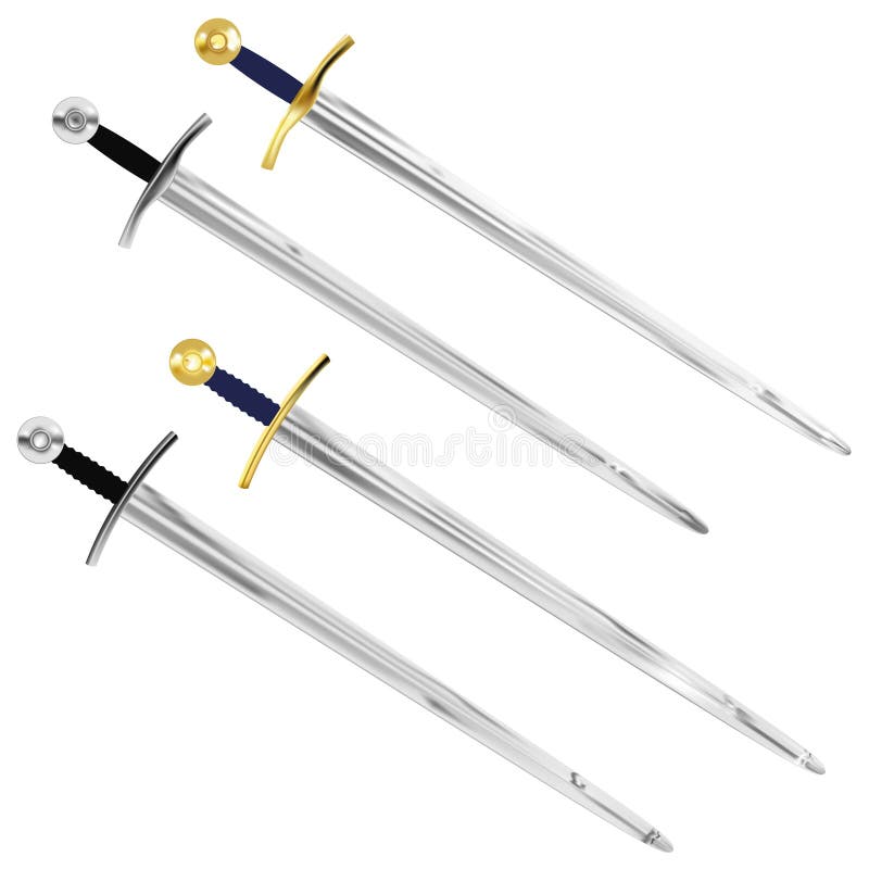 Set of Medieval Knight Swords Stock Vector - Illustration of metal ...