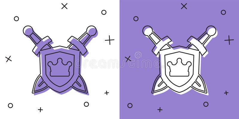 Purple Crossed Swords Stock Illustrations – 46 Purple Crossed Swords ...