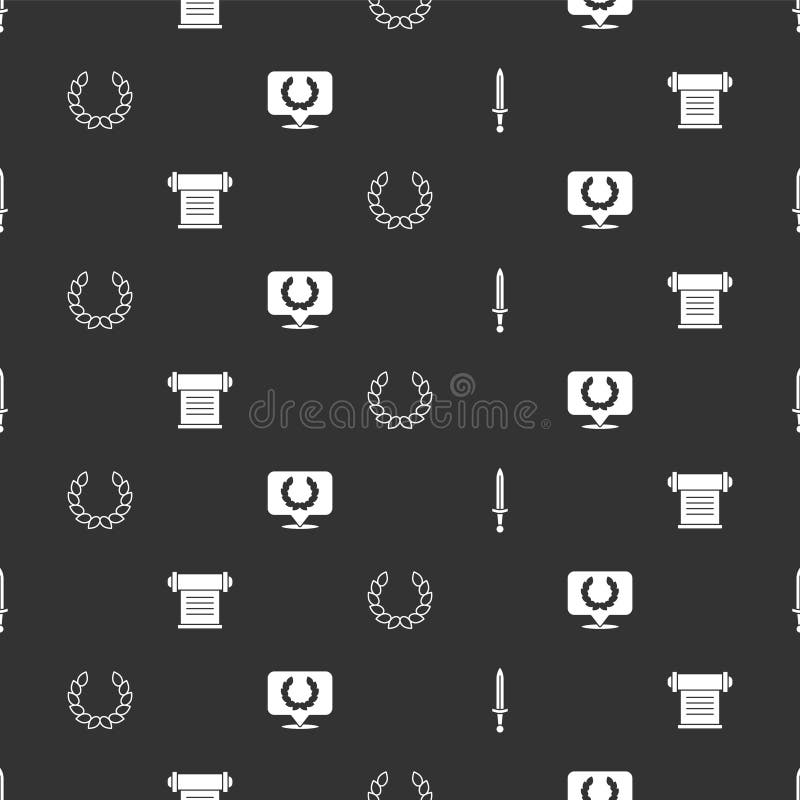 Set Medieval Sword, Decree, Parchment, Scroll, Laurel Wreath and on ...