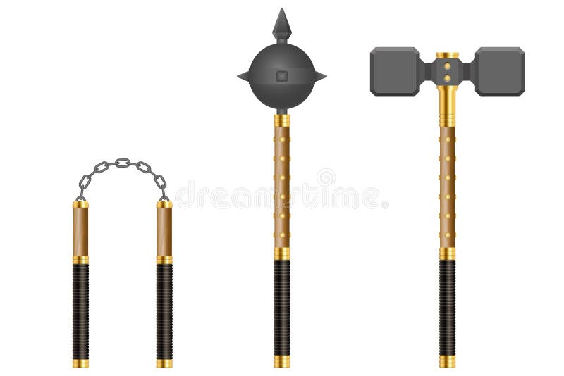 Set of Medieval Weapons Vector Illustration Stock Vector - Illustration ...