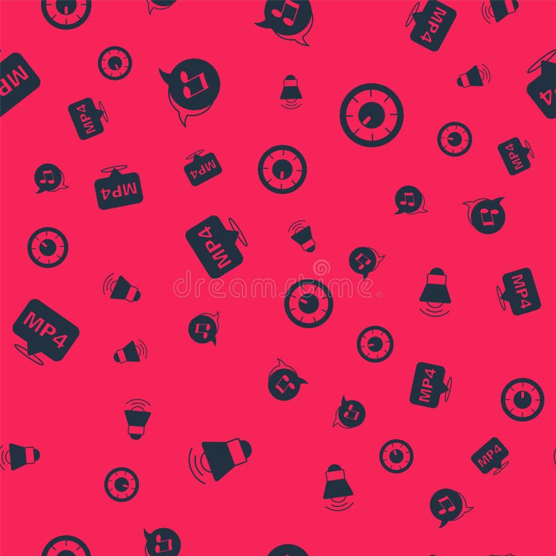 Set Megaphone, Music Note, Tone, MP4 File Document and Sound Mixer ...