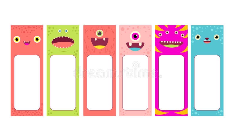 Set of Memo Pads with Cute Cartoon Monsters Faces Stock Vector ... Set of Memo Pads with Cute Cartoon Monsters Faces Stock Vector ...