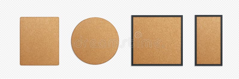 Set of Memo Pin Boards with Cork Texture Stock Vector - Illustration of ...