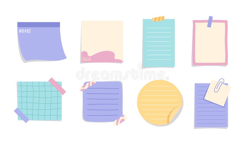 Set of memo stickers stock illustration. Illustration of schedule ...
