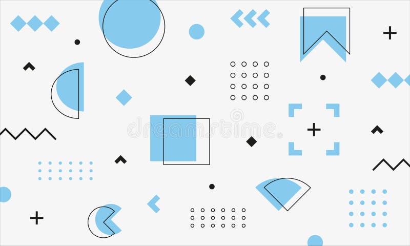 Set of Memphis Design Elements Isolated on a White Background. Pattern from Geometric Shapes ...