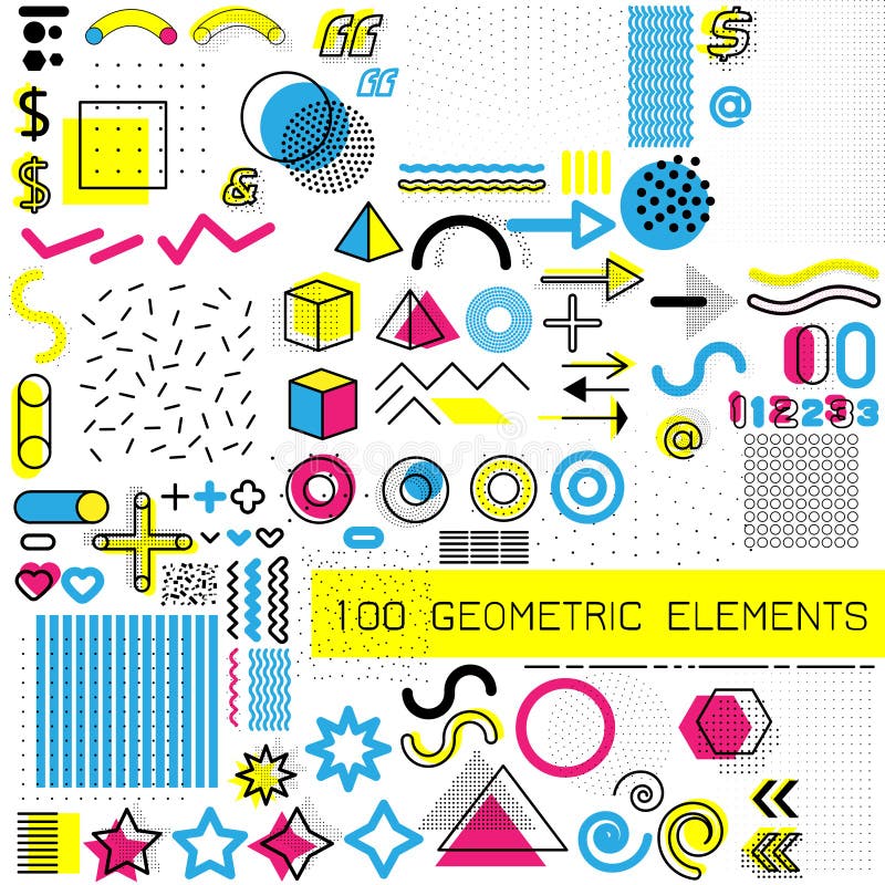 Set of Memphis Design Elements, Template for Your Project, Animation ...