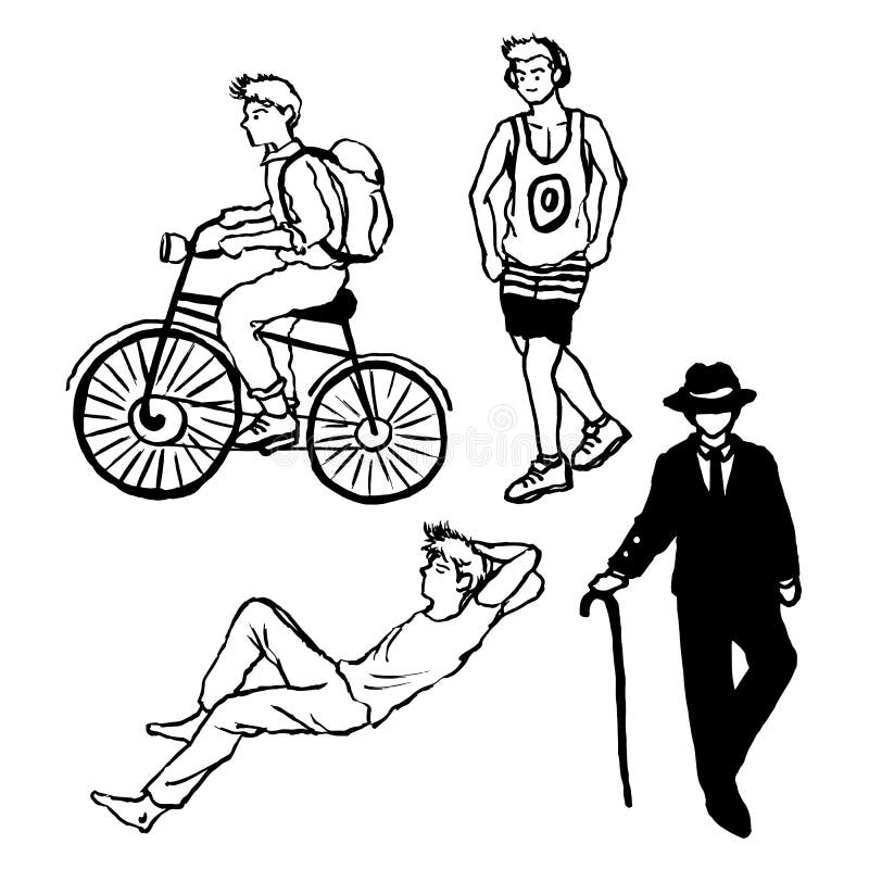 Set of Men in Activities Vector Illustration Design Stock Vector ...