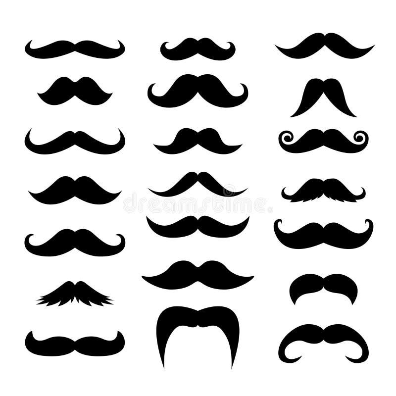 Set of Men Mustaches for Design, Photo Booth Stock Vector ...