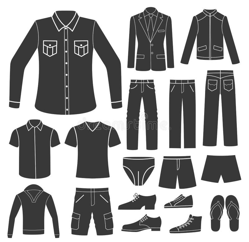 Menâ€™s Clothes Vector Illustrations Stock Vector - Illustration of ...