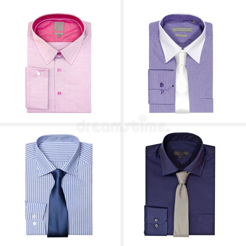 Set of Men S Shirts Isolated on White Background on White Background ...
