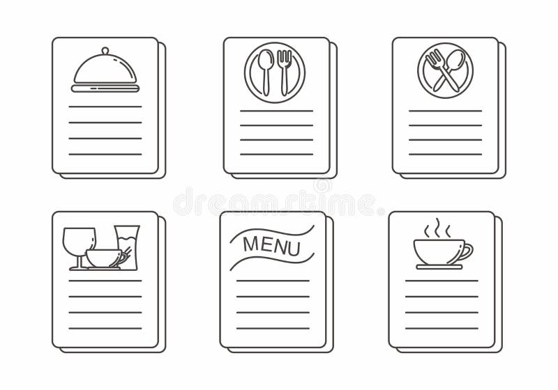 Set of Menu Icon with Outline Design. Menu Vector Illustration Stock ...