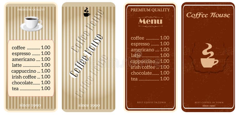 Set of Menu Templates for Cafe Stock Vector - Illustration of cafe ...