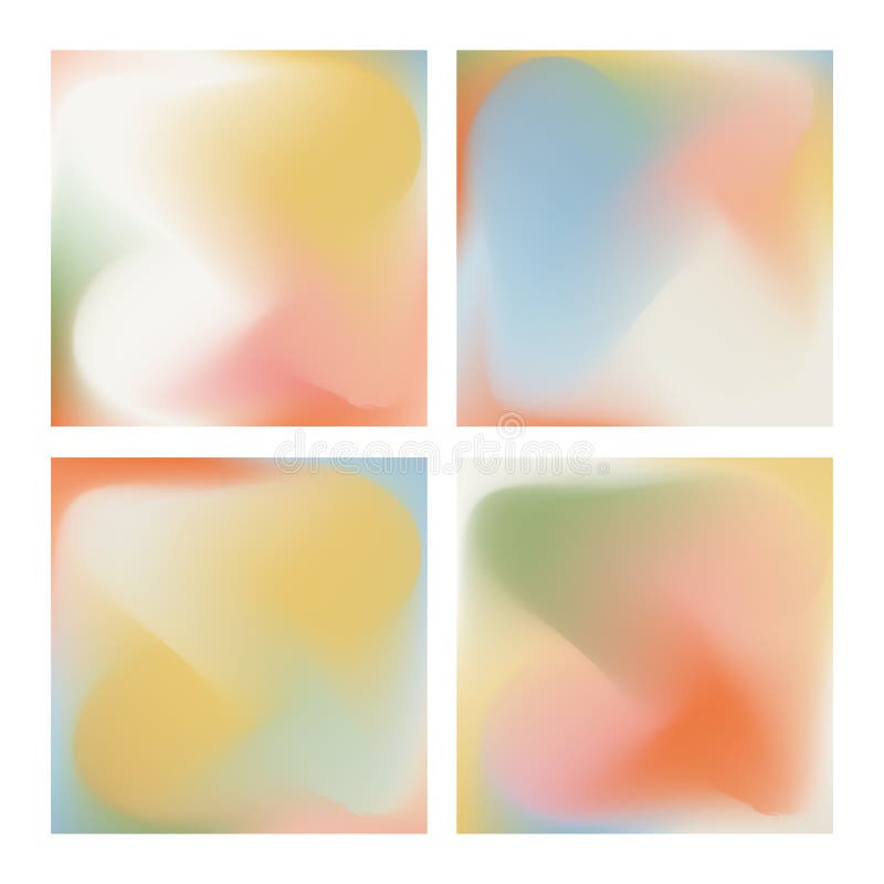 Set of Mesh Red Yellow Green Gradient Abstract Vector Background ...