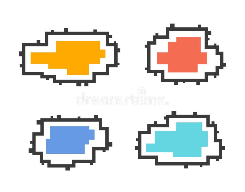 Set of Message Boxes. Colorful Pixel Speech Bubble Stock Illustration ...