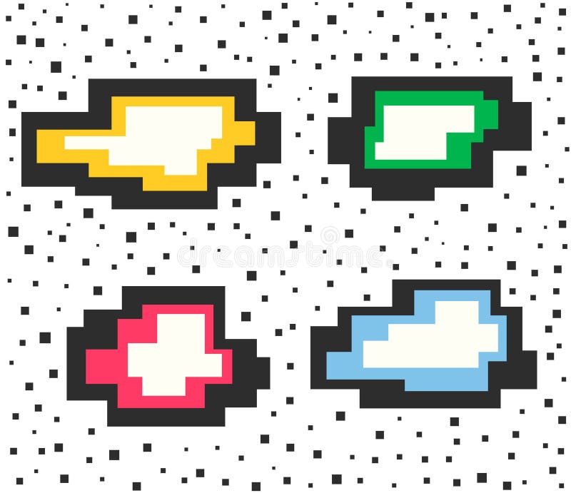 Set of Message Boxes. Colorful Pixel Speech Bubble Stock Illustration ... Set of Message Boxes. Colorful Pixel Speech Bubble Stock Illustration ...