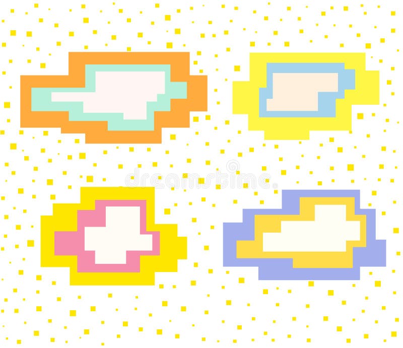 Set of Message Boxes. Colorful Pixel Speech Bubble Stock Illustration ...