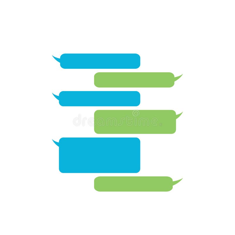 Set of Message Bubbles Chat Boxes Green and Blue Color on White ...