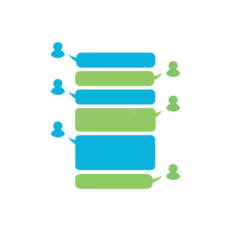 Set of Message Bubbles Chat Boxes Green and Blue Color on White ...