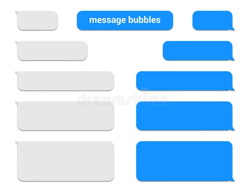 Set of Message Bubbles Chat Boxes with Shadow Stock Vector ...