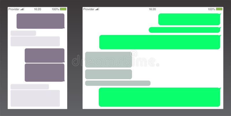 Set of Messenger UI User Interface. Short Message Service Bubbles. Text ...