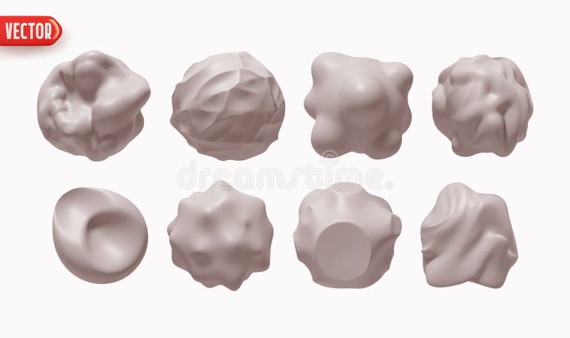 Set of Metaball Shapes of Objects Realistic 3d Design. Collection ...