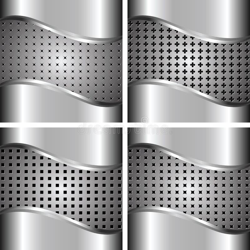 A set of metal backgrounds stock vector. Illustration of abstract ...