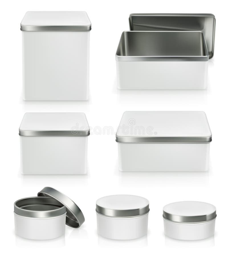 Set of Metal Boxes. Metal Box Mocap Stock Vector - Illustration of ...