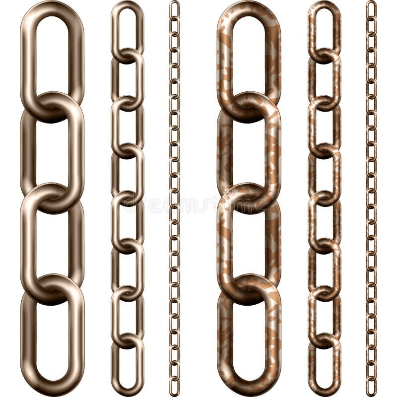 Set of metal chain stock vector. Illustration of design - 44800061