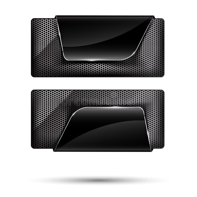 Set of Metal Chrome Banner on White Background Vector Illustration 003 ...