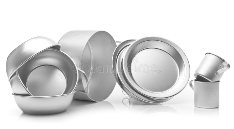 Set of metal dishes stock image. Image of kitchen, dinner - 34297295