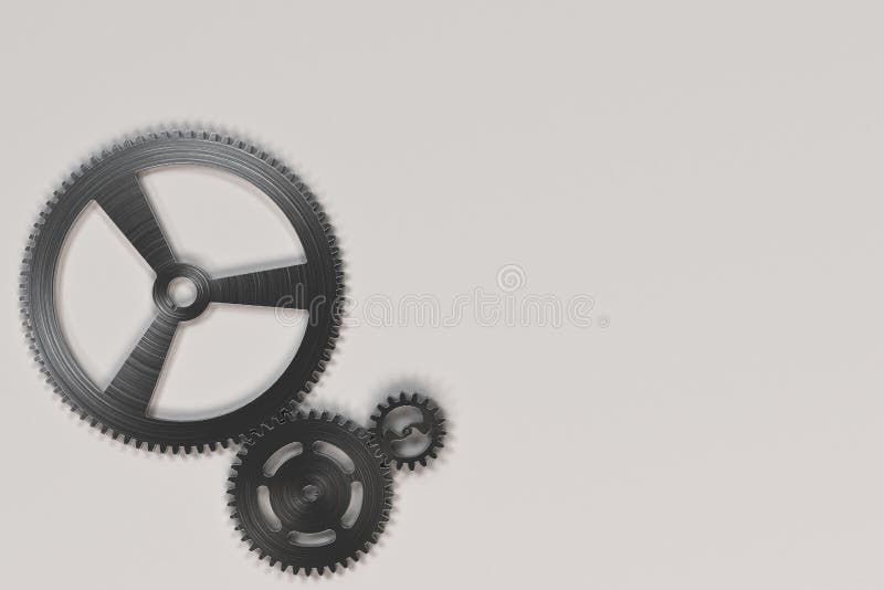 Set of Metal Gears and Cogs on White Background Stock Illustration ...