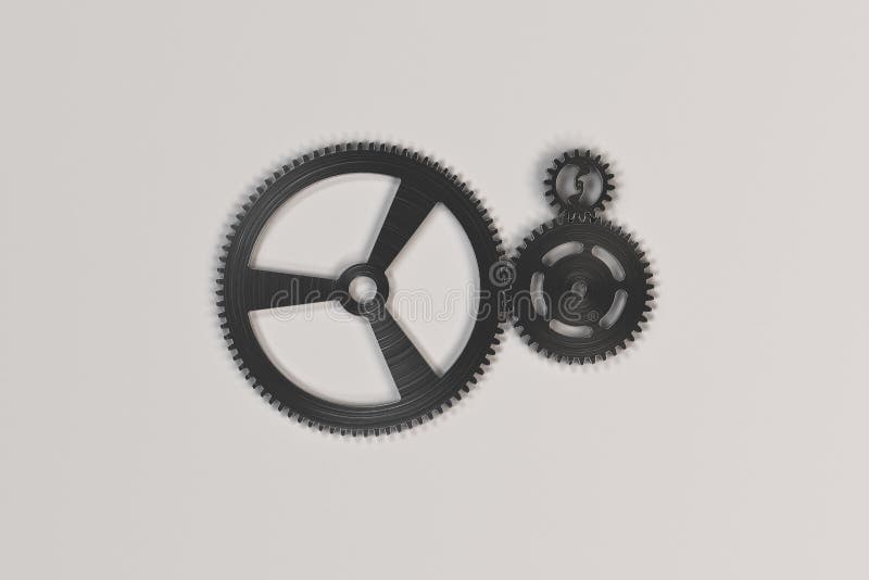 Set of Metal Gears and Cogs on White Background Stock Illustration ...