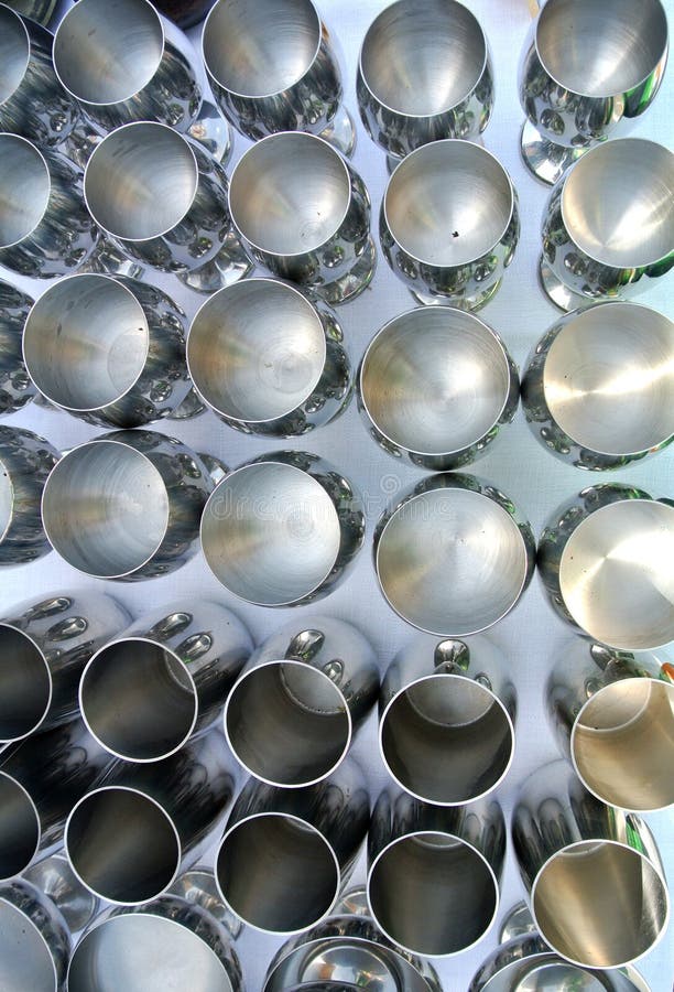 Set of metal glasses stock photo. Image of celebration - 111588382