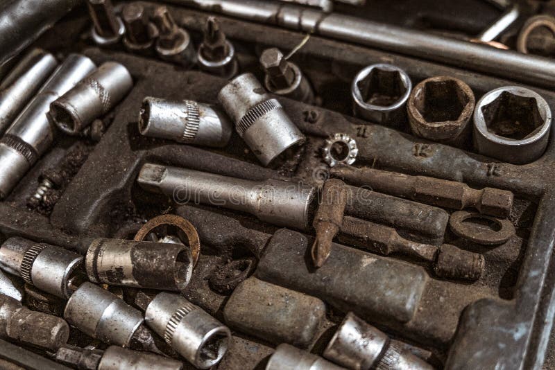Set of metal tools stock photo. Image of equipment, waste - 128635724